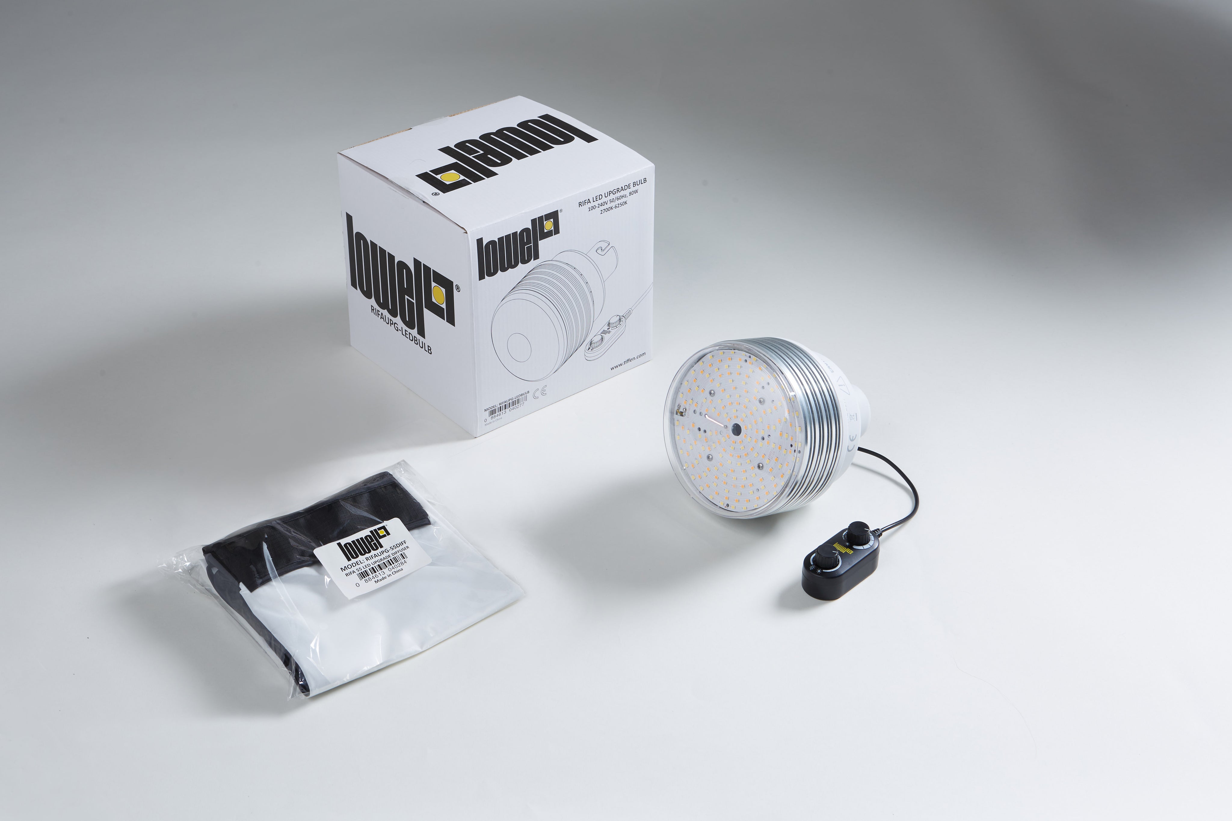 Lowel Lighting | Rifa LED Bulb & Diffuser Kit - RIFAUPG-LED55K – The ...